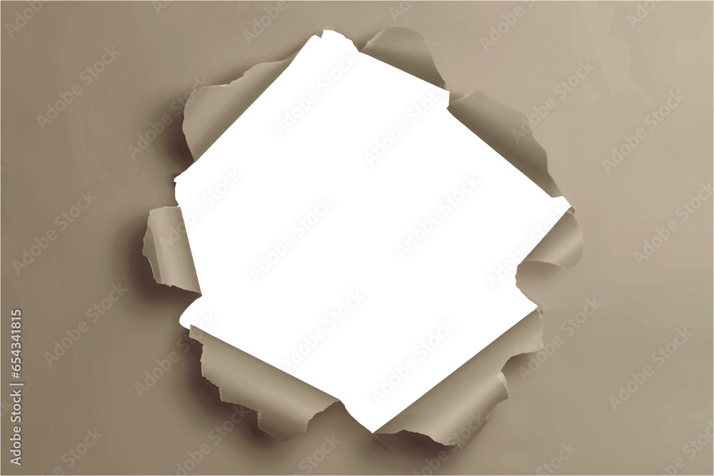 Ripped paper over on transparent background, ripped paper, hole torn ...