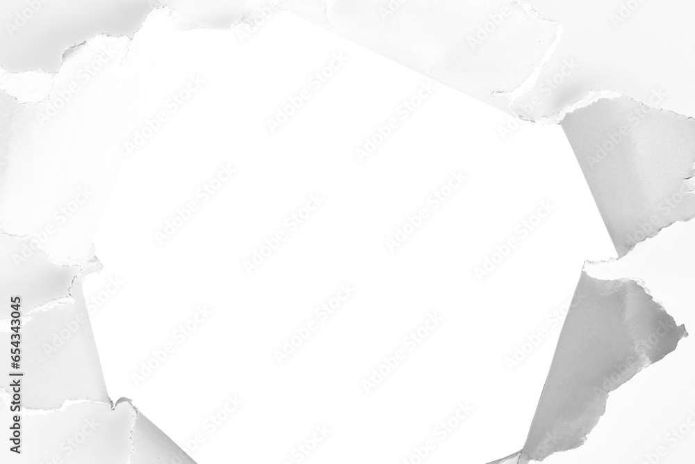 Ripped paper over on transparent background, ripped paper, hole torn ...