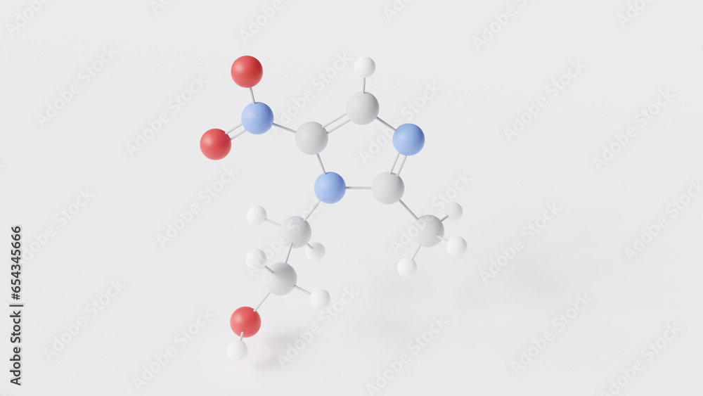 Ilustración de Stock metronidazole molecule 3d, molecular structure, ball and stick model ...