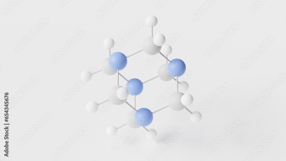 hexamethylenetetramine molecule 3d, molecular structure, ball and stick ...