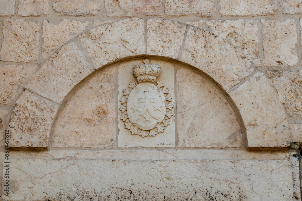 Stock-Foto „Architectural details of Deir el-Muhraqa (‘Monastery of the ...