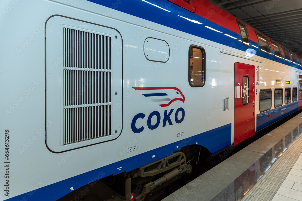 Soko high speed train at the Prokop rail station in Belgrade Serbia ...