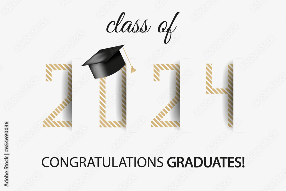 Template design Class Of 2024 graduates celebration Banner isolated ...