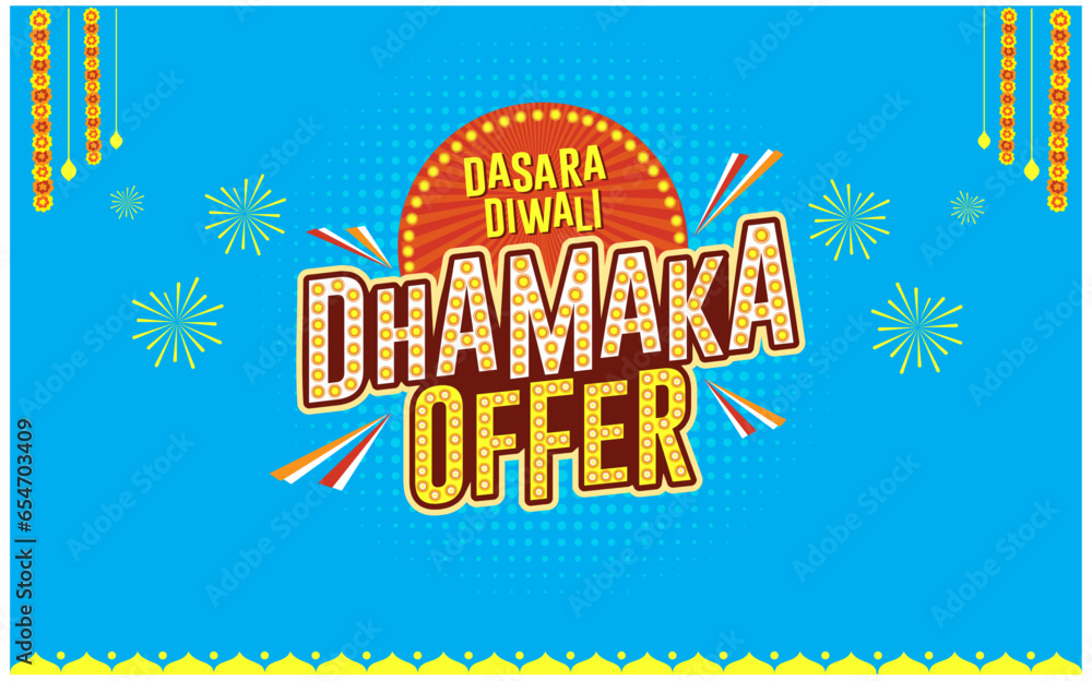 Dasara, Diwali Dhamaka Offer Logo Unit Vector. Festival Sale Logo ...
