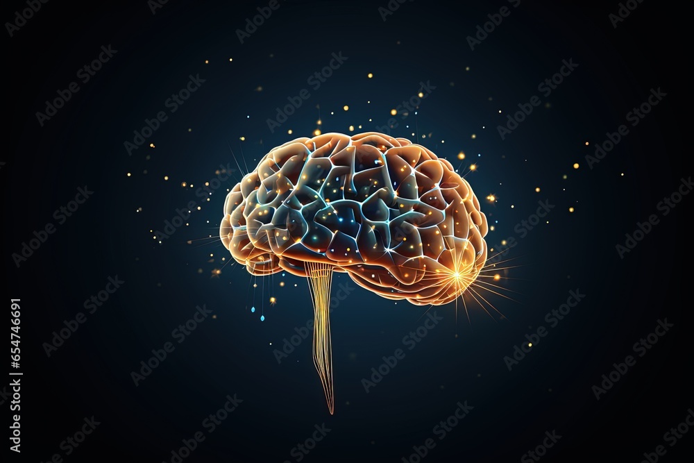 Medical logo representing the human brain and neurology with a ...