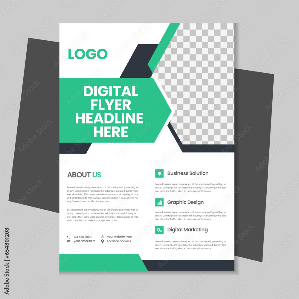 A4 business flyer template design, corporate brochure, marketing flyer ...