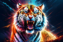 Tiger Digital Art Poster Free Stock Photo - Public Domain Pictures