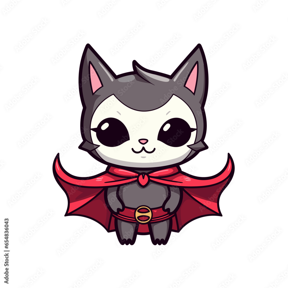Vector clipart, cute vampire dracula cat vector clipart, fall autumn ...