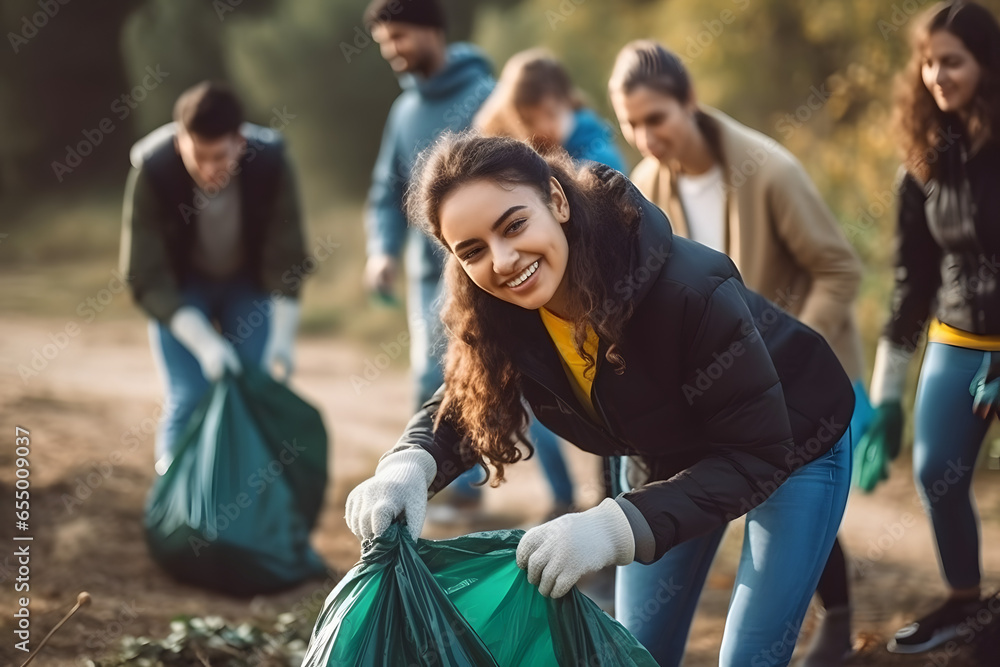 Team of young and diversity volunteer worker group enjoy charitable ...