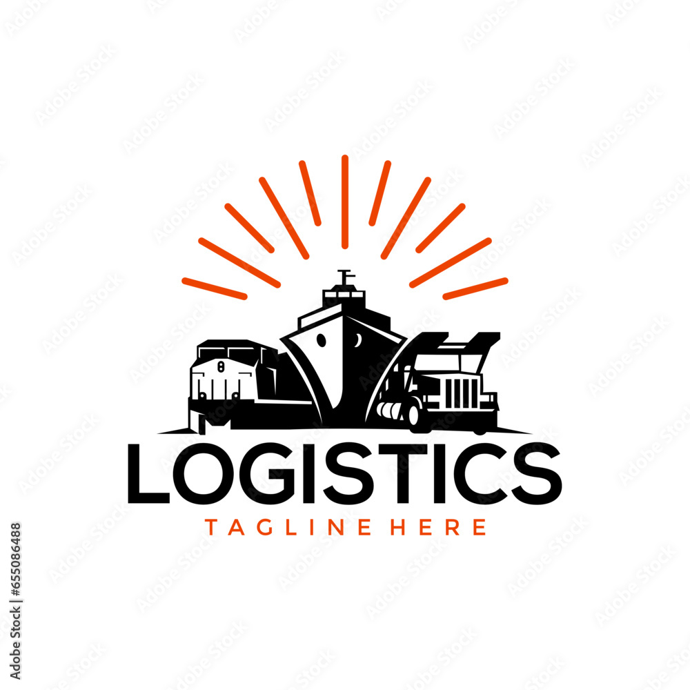 Illustration of logistics and express delivery company logo design ...