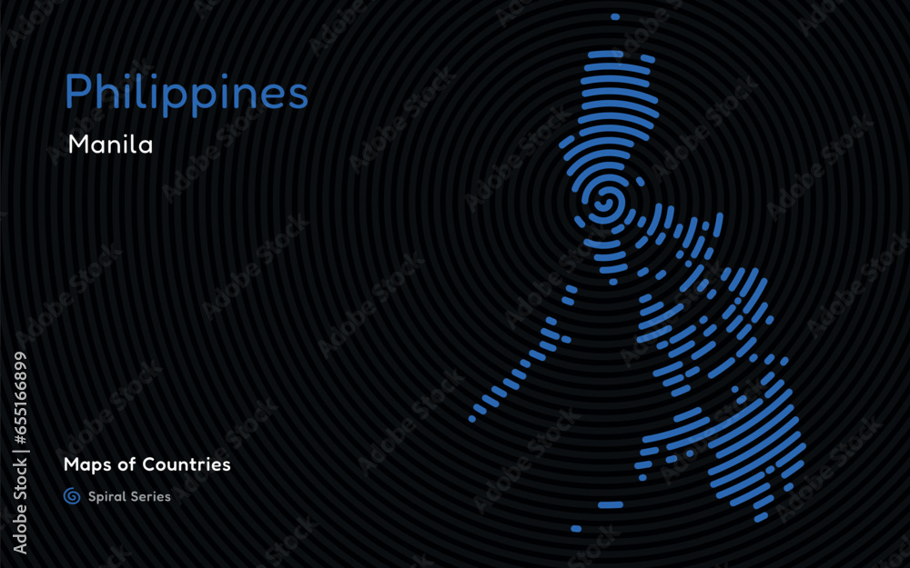 Creative map of Philippines. Political map. Manila. Capital. World ...