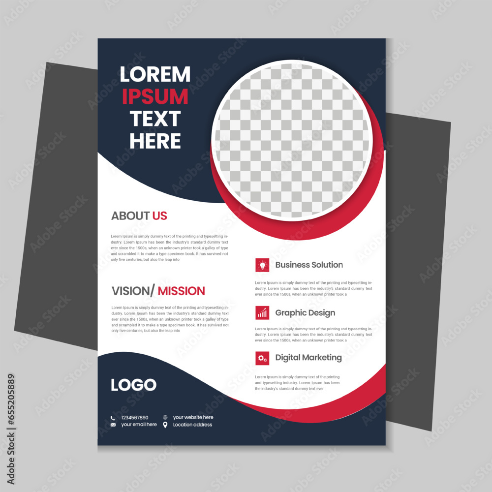 A4 business flyer template design, corporate brochure, marketing flyer ...