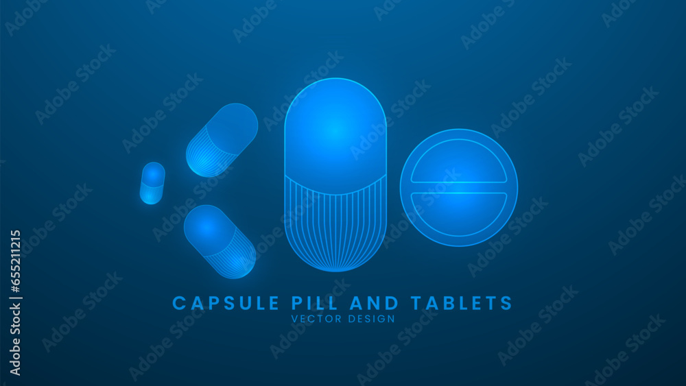 Pharmaceutical medical pills, capsules, and tablets. Healthcare and ...