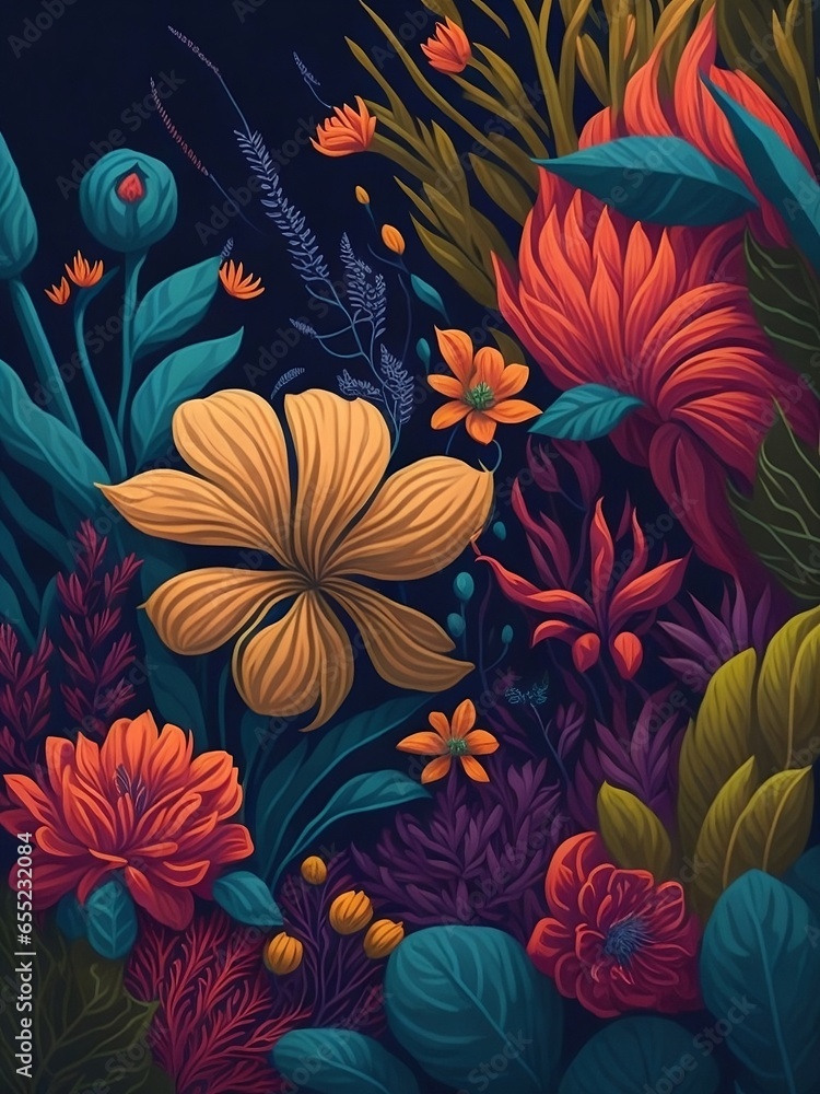 Nature and flowers, illustration, vector, cartoon , cenimatic, 4k, high ...