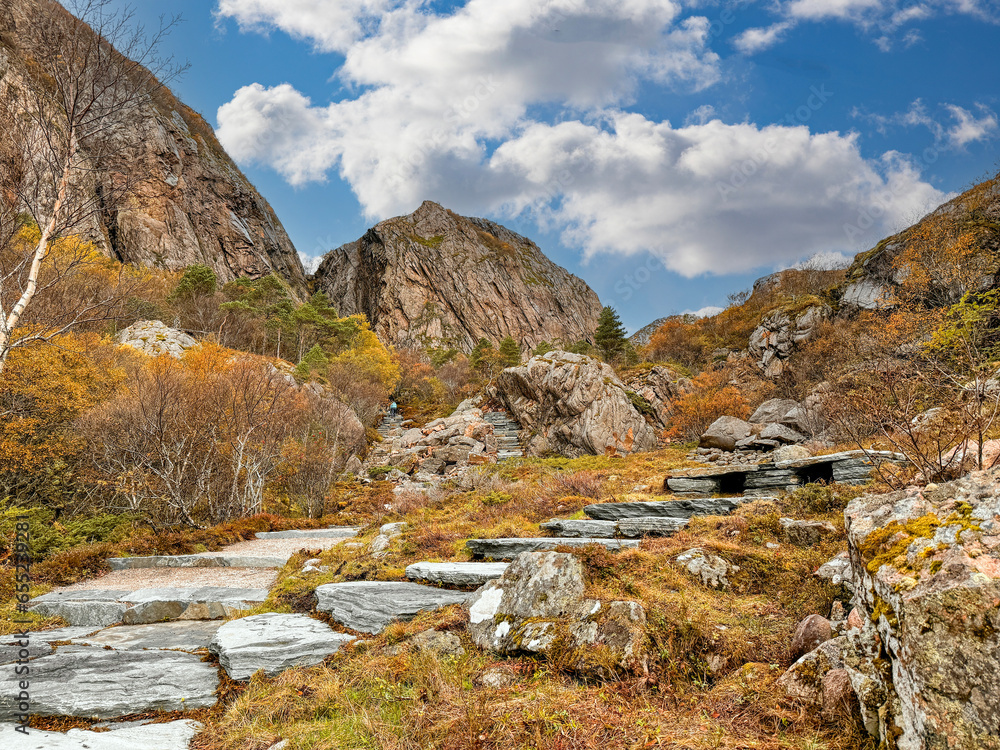 Hike up Sherpa steps from the south to Torghatten cave, and Sherpa ...