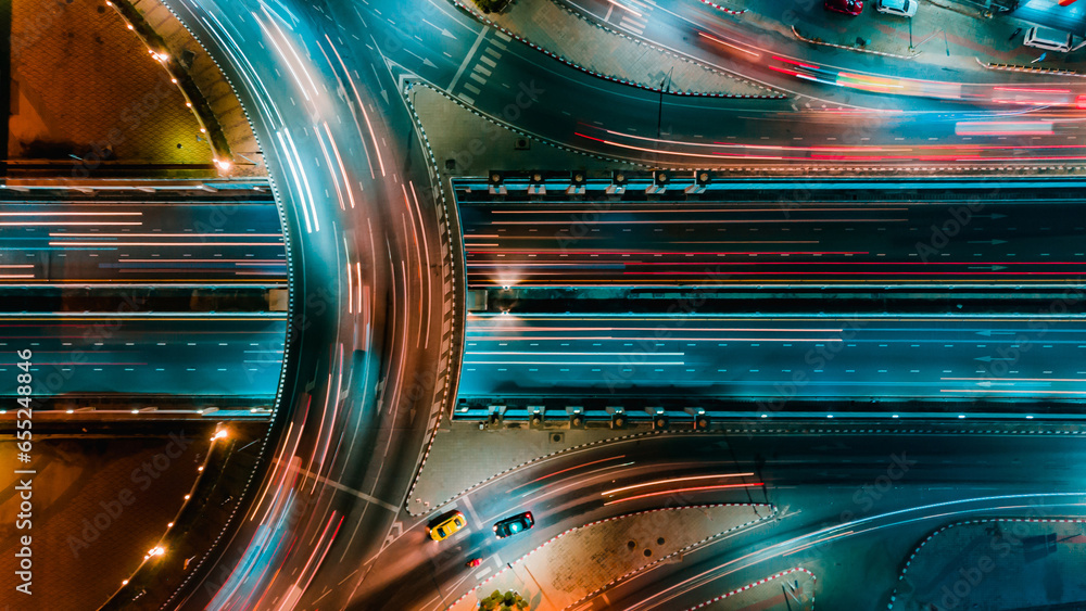 Expressway top view, Road traffic important infrastructure in Thailand ...