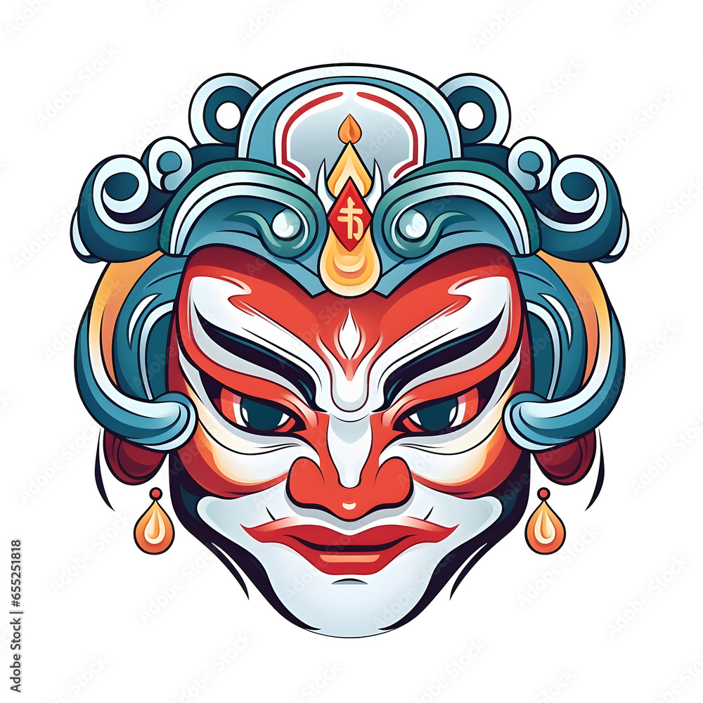 cartoon clipart of Chinese opera mask, asian themed clipart ...