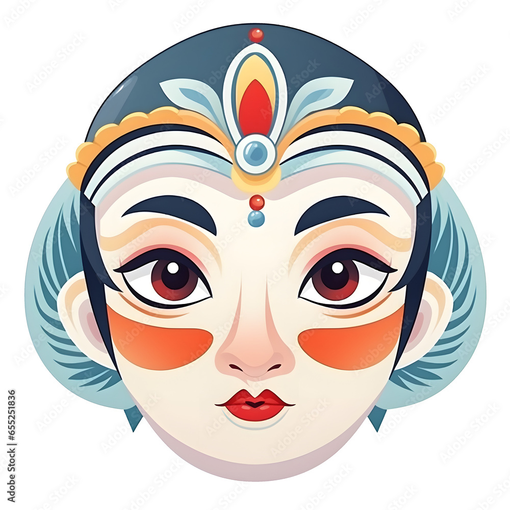 cartoon clipart of Chinese opera mask, asian themed clipart ...