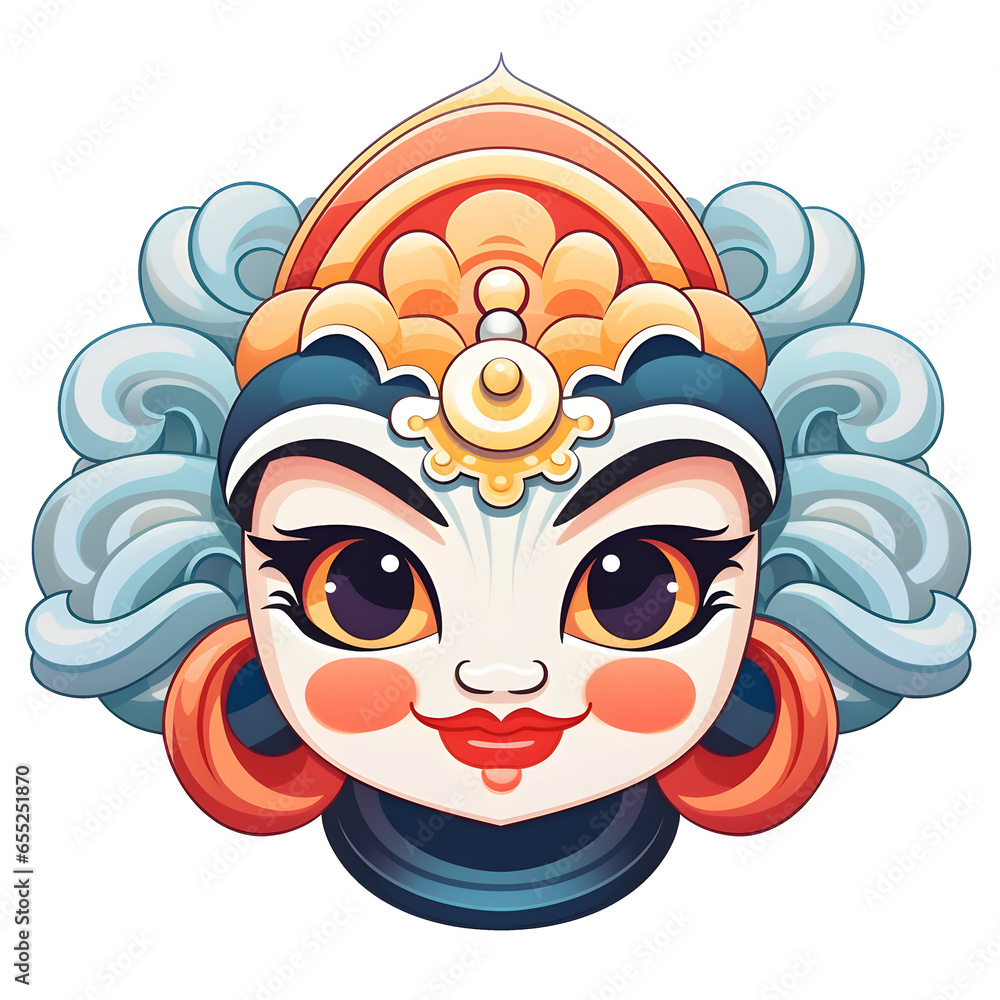 Stock-Illustration „cartoon clipart of Chinese opera mask, asian themed ...