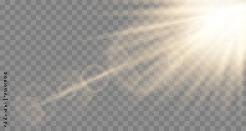 Sunlight flash light with special lens flare light effect. Bright ...