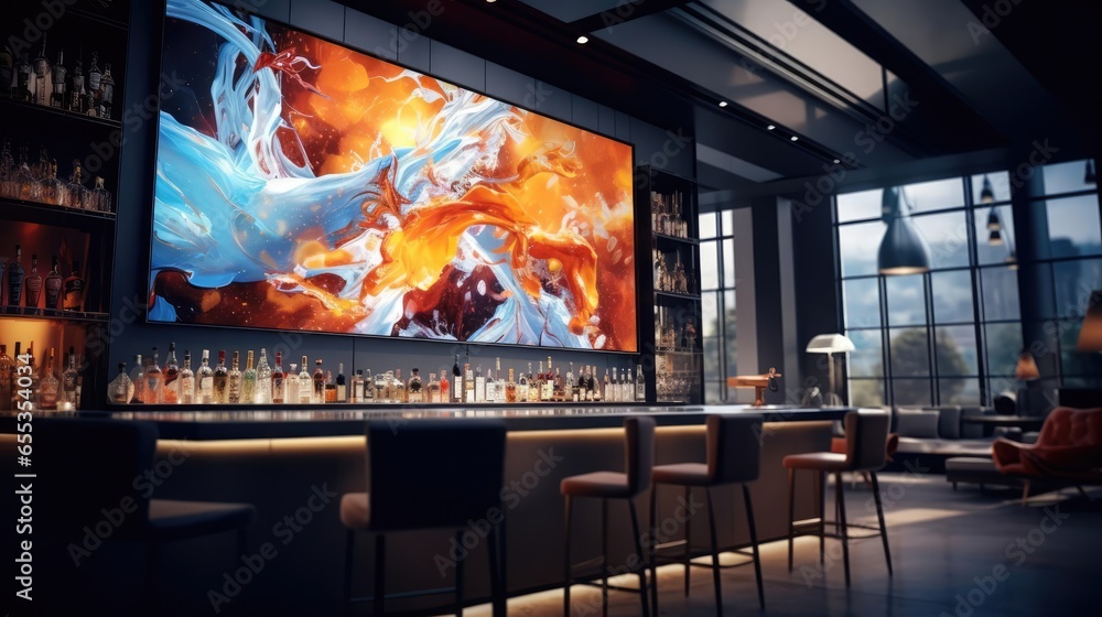 luxury fancy bar with modern art on the walls Stock Photo | Adobe Stock