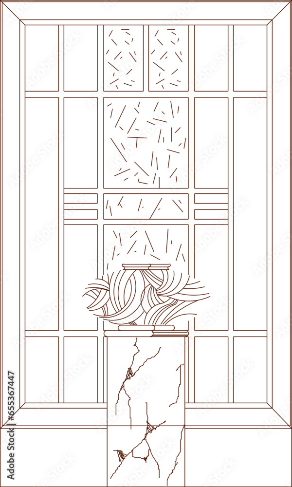 Vector sketch illustration of architectural design backdrop for Chinese ...