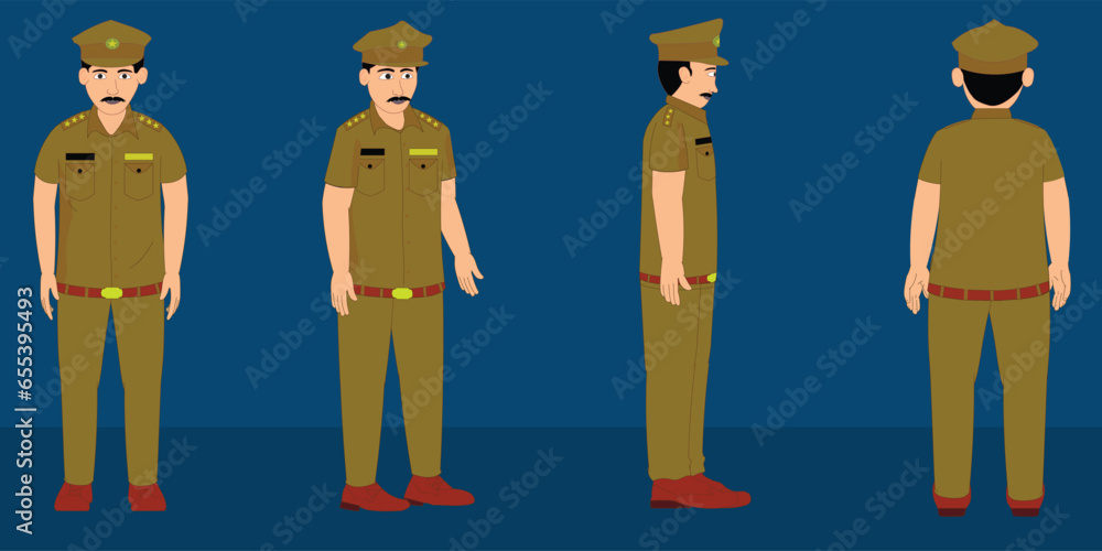 Inspector cartoon character design for moral stories Stock Vector ...