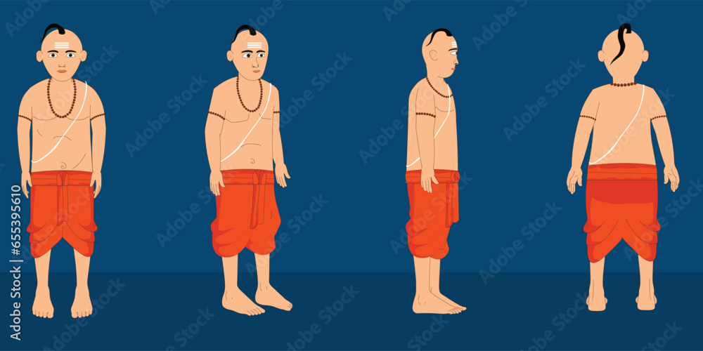 Indian village pandit cartoon character design for moral stories Stock ...