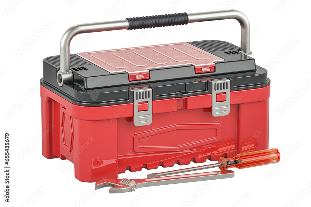 Plastic Toolbox, Portable Tool Box, Tool Organizer with Extra Storage ...