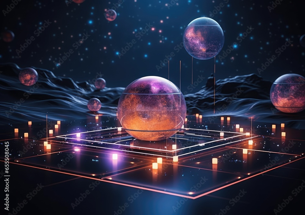 abstract technology futuristic concept, theme of artificial ...