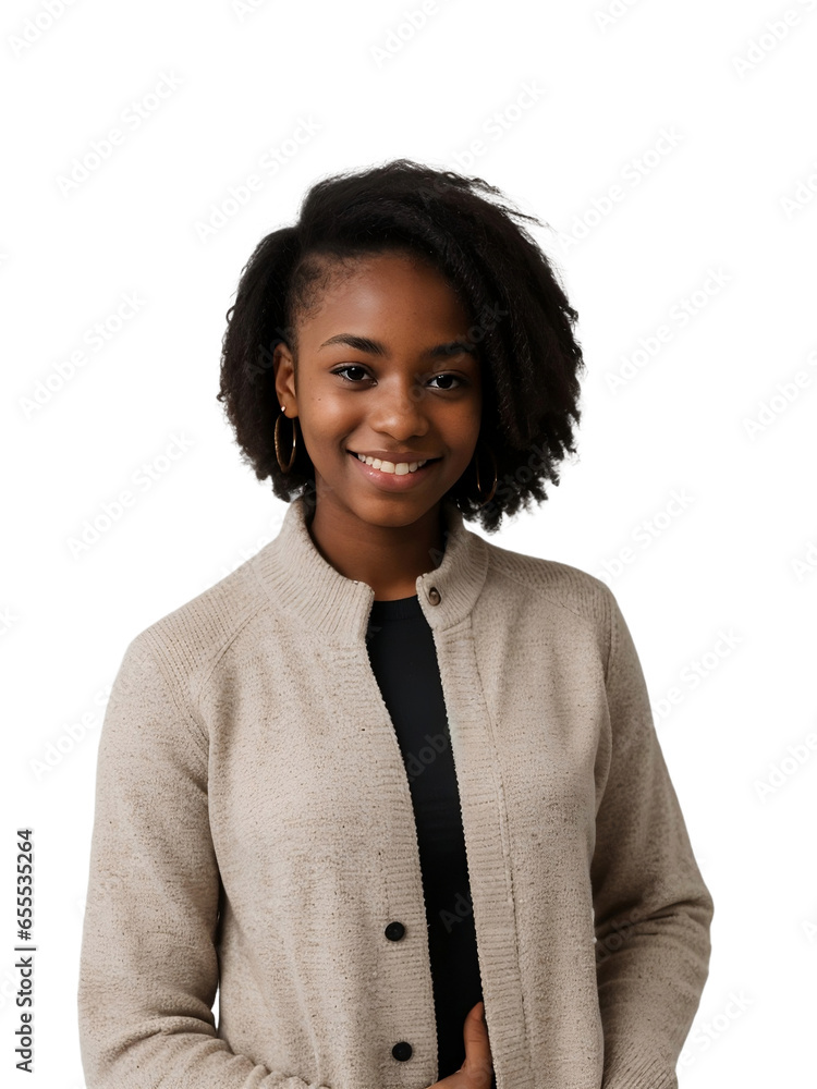 Beautiful black student, black girl, happy student concept, isolated ...