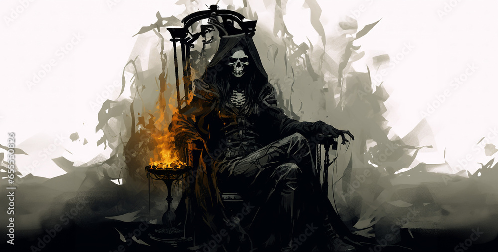 scary halloween witch, analytic drawing of a cursed witch hunter ...