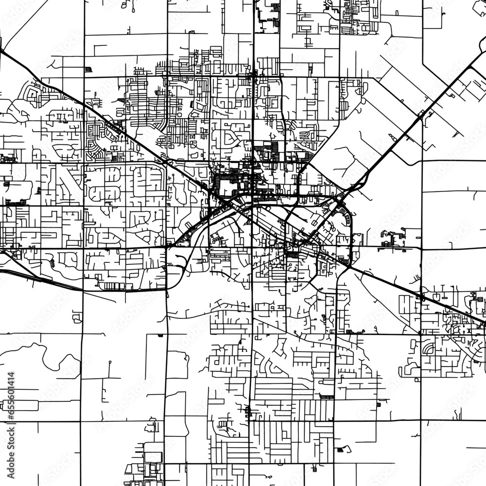 Square (1:1 aspect ratio) Vector city map of Langley British Columbia ...