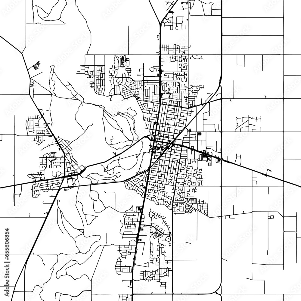 1:1 square aspect ratio vector road map of the city of Shepparton in ...