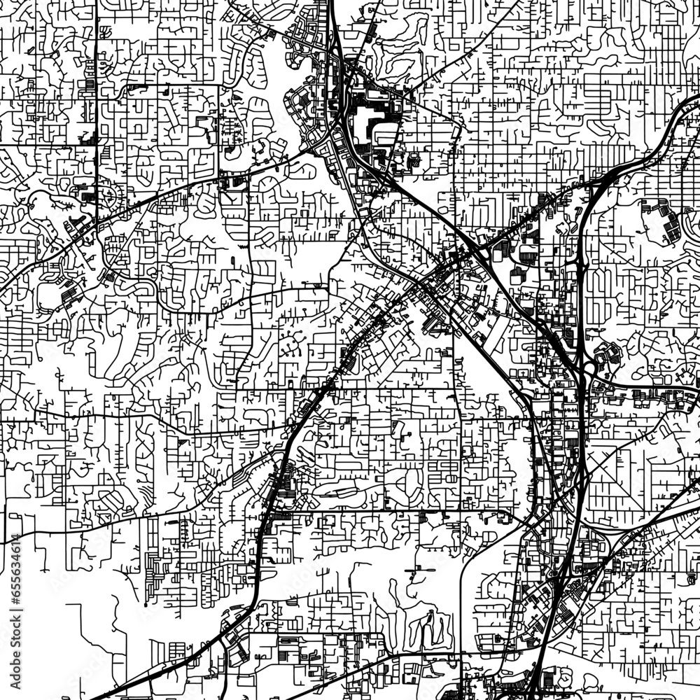 1:1 square aspect ratio vector road map of the city of Tigard Oregon in ...