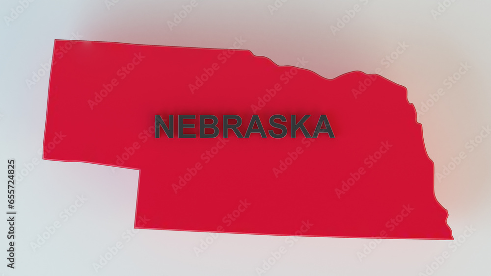 Nebraska 3D Map illustration Stock Illustration | Adobe Stock
