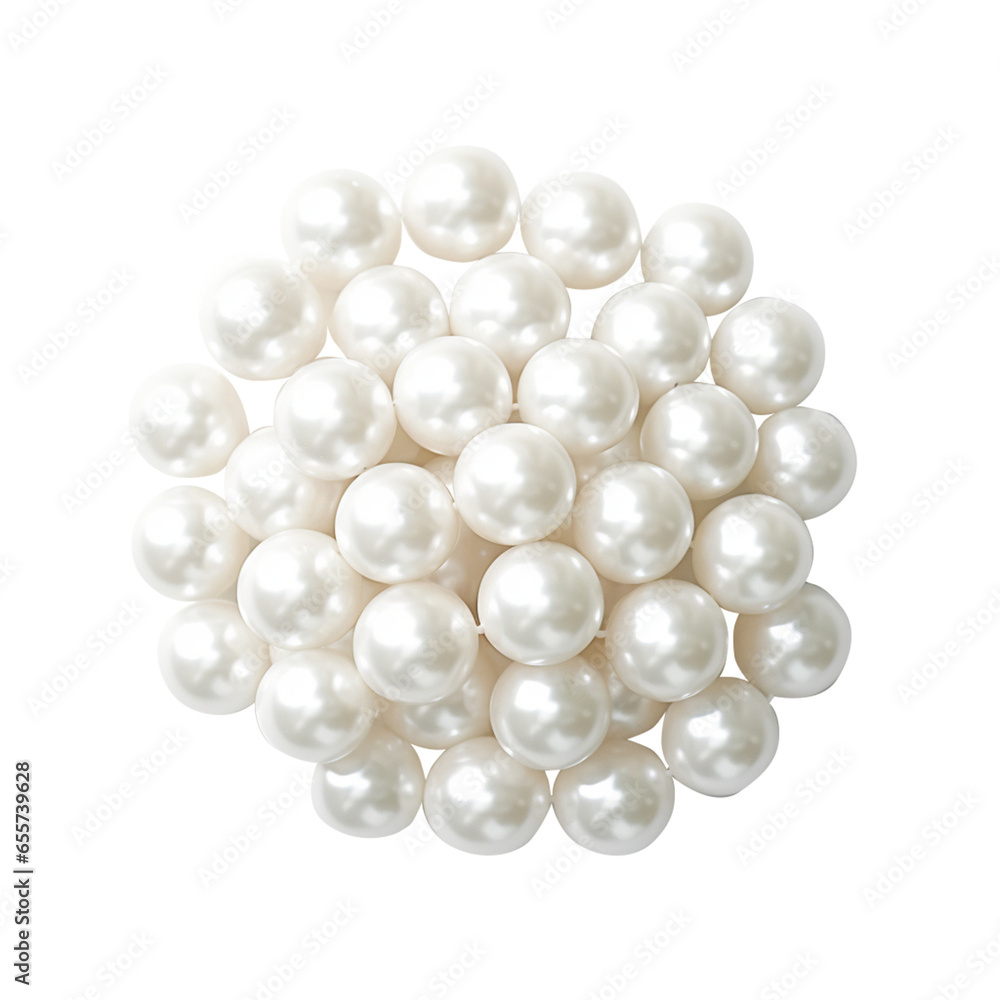 white set of realistic luxury pearl in a stock, ornamental shiny white ...