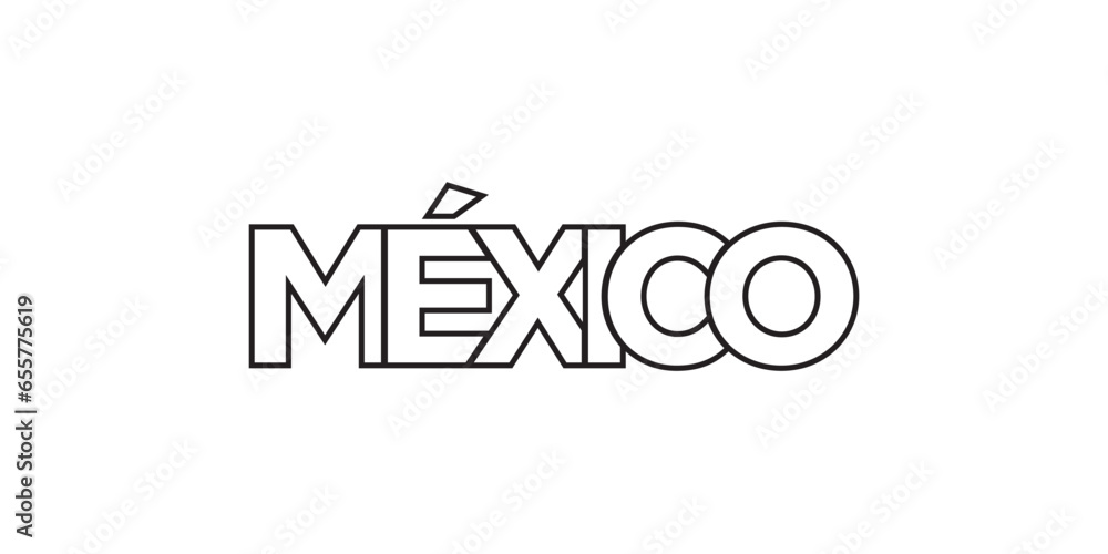 Mexico emblem. The design features a geometric style, vector ...