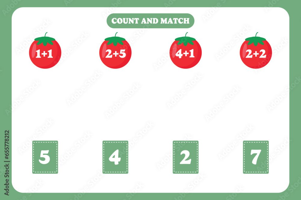 Count and match. Educational mathematical game for children. Printable ...