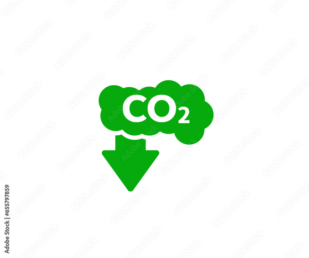 Green cloud co2 reduction logo design. Global ecology exhaust emission ...