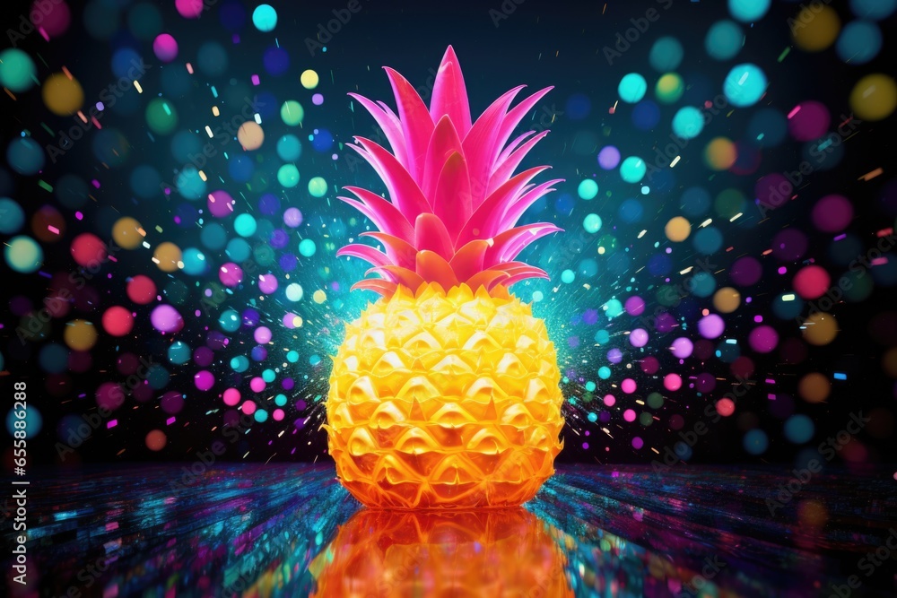 Freshest ripe pineapple with a splash of polka dots and creative juices ...
