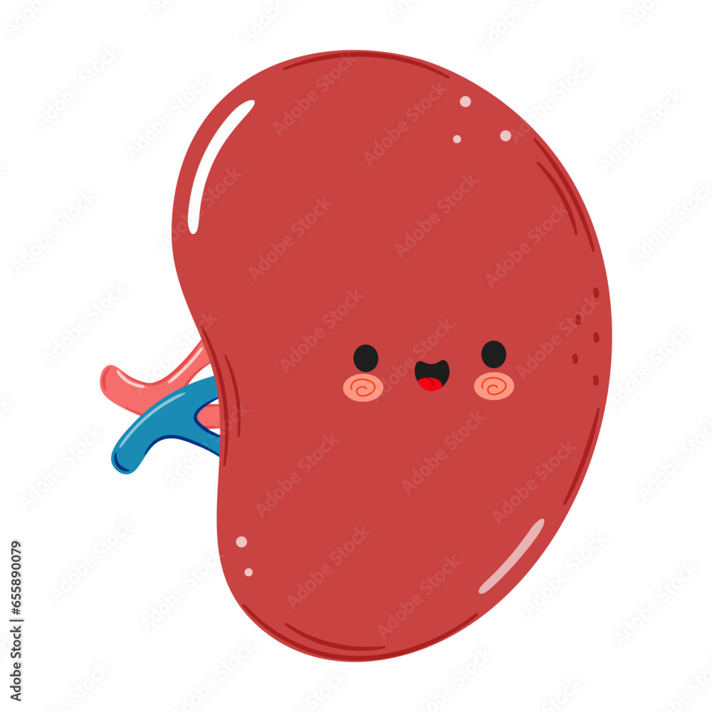 Spleen organ character. Vector hand drawn cartoon kawaii character ...