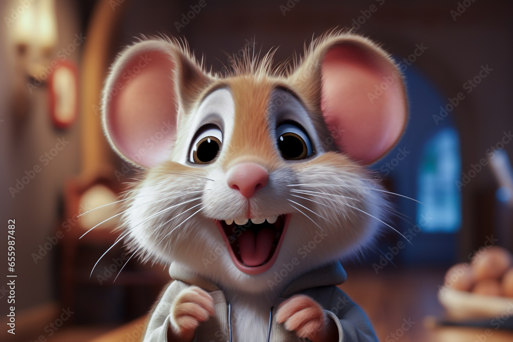 smiling and happy cartoon of tooth fairy looking at camera. happy ...