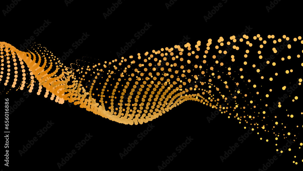 Data vibrate pulse dot particle wave. Abstract bulge hyperbola sinusoid ...