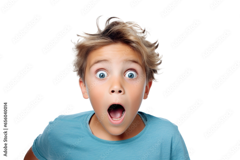 shocked kid boy surprised and scared, png file of isolated cutout ...
