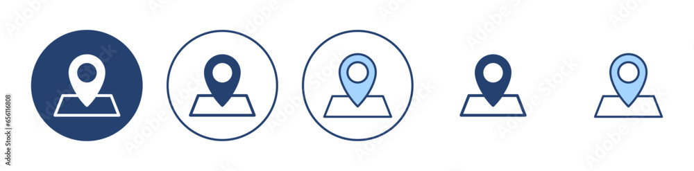 Maps and pin icon vector. location sign and symbol. geo locate, pointer ...