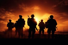 Sunset Soldiers Free Stock Photo - Public Domain Pictures