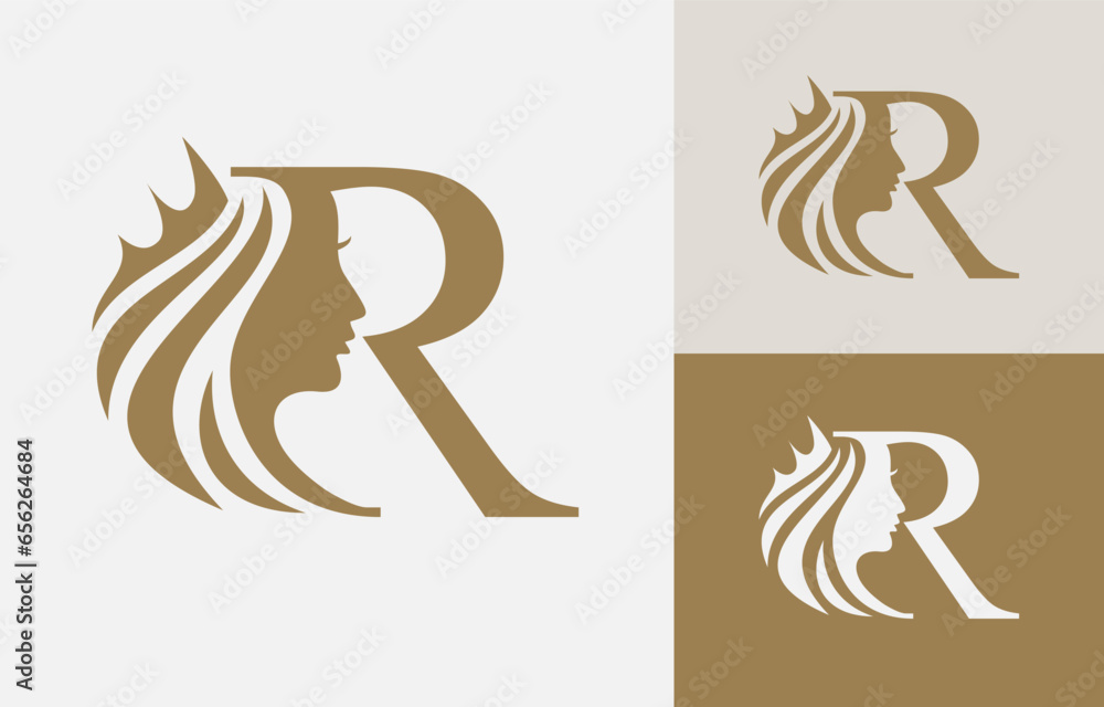 Letter R Beauty Face Logo Stock Vector | Adobe Stock