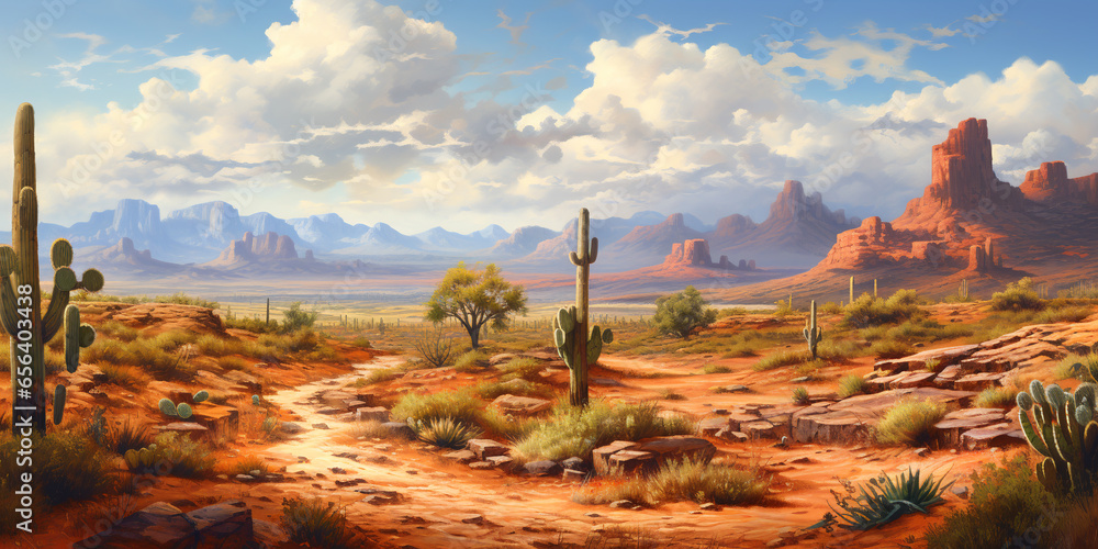 Arizona Desert Landscape. ai generative Stock Illustration | Adobe Stock