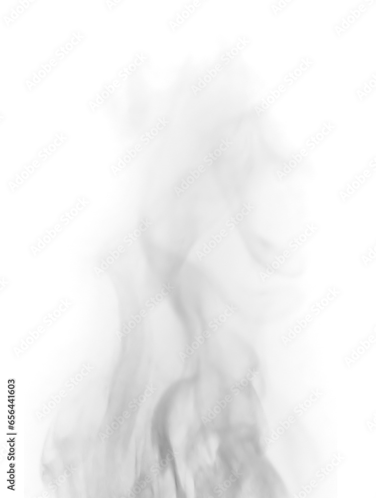 Abstract black puffs of smoke swirl overlay on transparent background ...